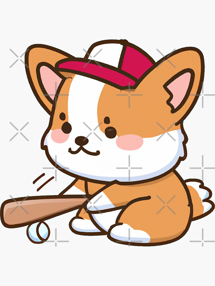 "Corgi Baseball" Sticker for Sale by FTMCorgi | Redbubble