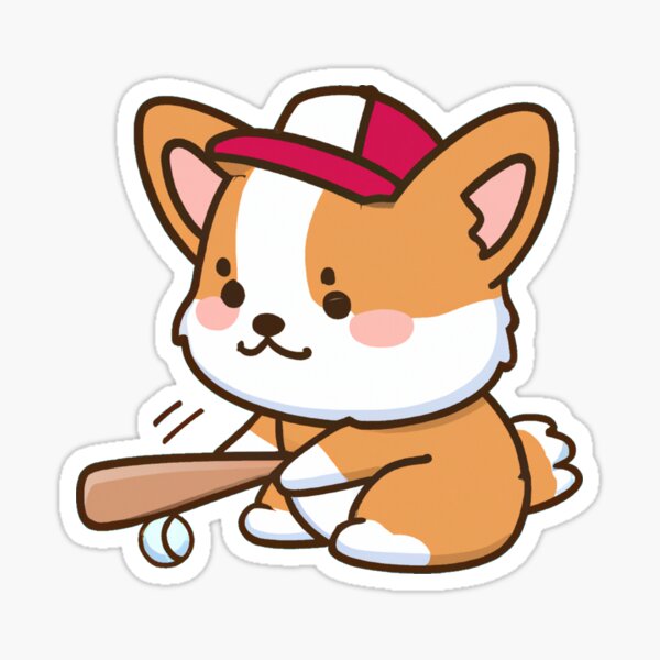 "Corgi Baseball" Sticker for Sale by FTMCorgi | Redbubble