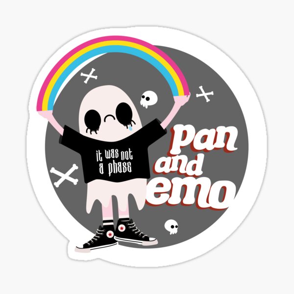 "Pan and Emo Badge" Sticker for Sale by racharanha | Redbubble