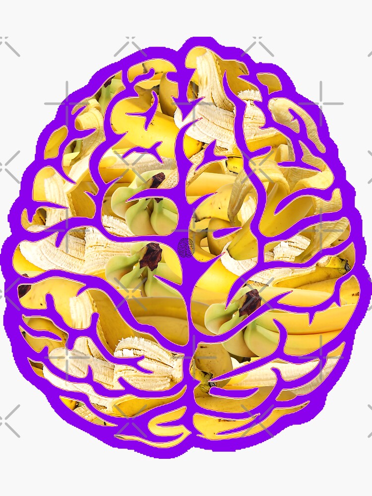 "Banana Brain" Sticker for Sale by MrHandsome | Redbubble