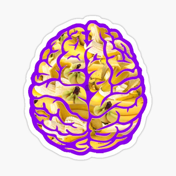 "Banana Brain" Sticker for Sale by MrHandsome | Redbubble