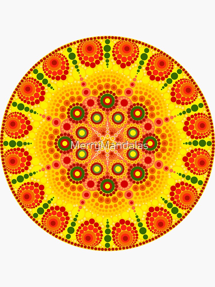 "Mango Mandala Design - Orange and Yellow" Sticker for Sale by ...