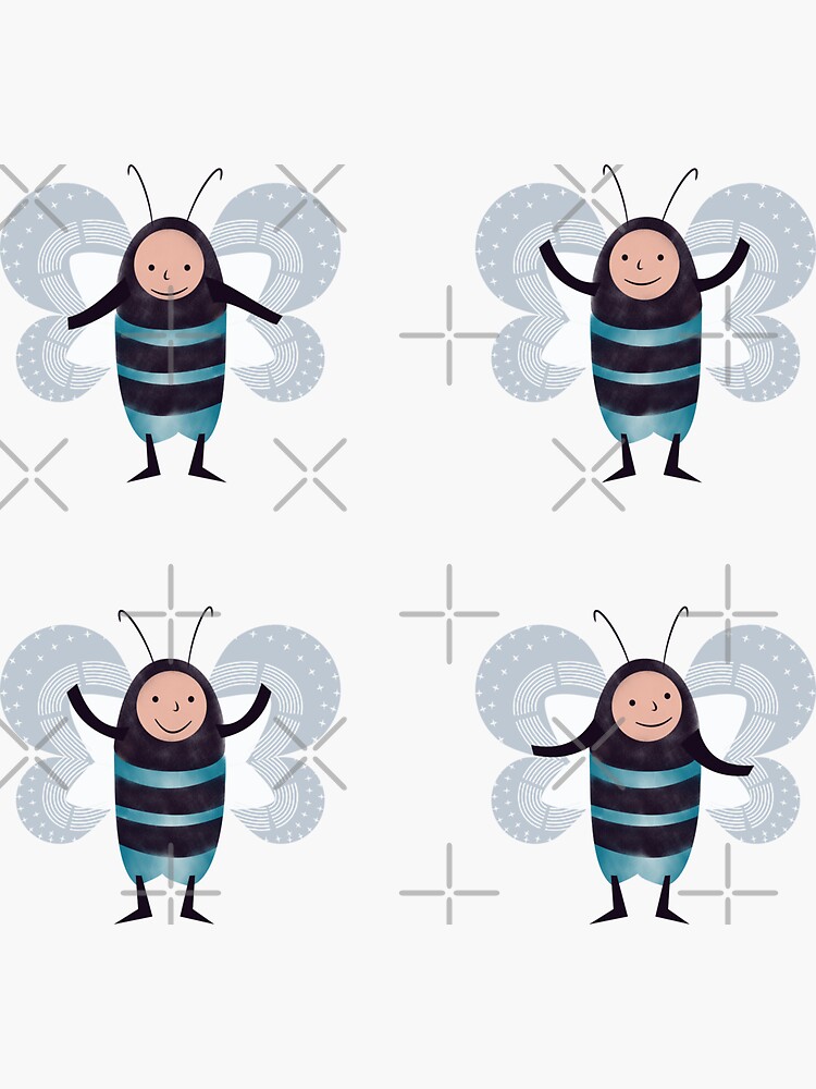 "Four Happy Bugs" Sticker for Sale by Latoblooms | Redbubble