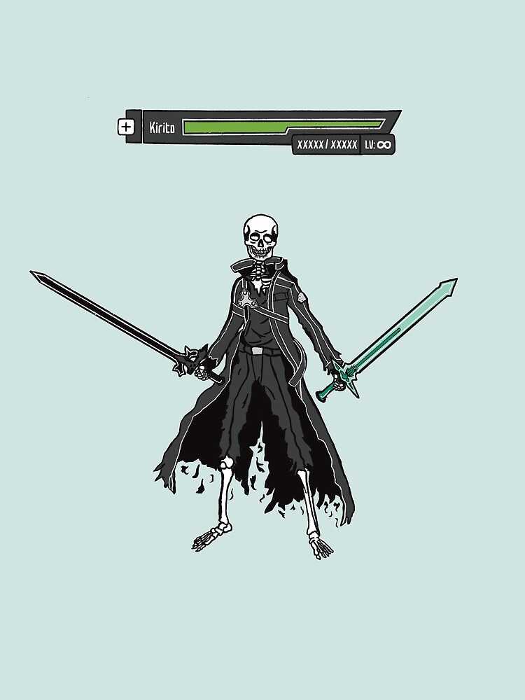 "Kirito Dual Blade Skeleton Design Sword Art Online" Poster for Sale by ...