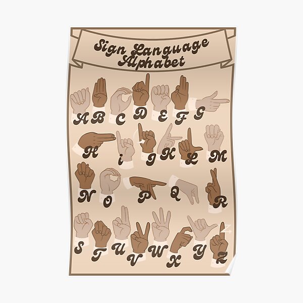"ASL Alphabet Vintage Educational With Title" Poster for Sale by ...