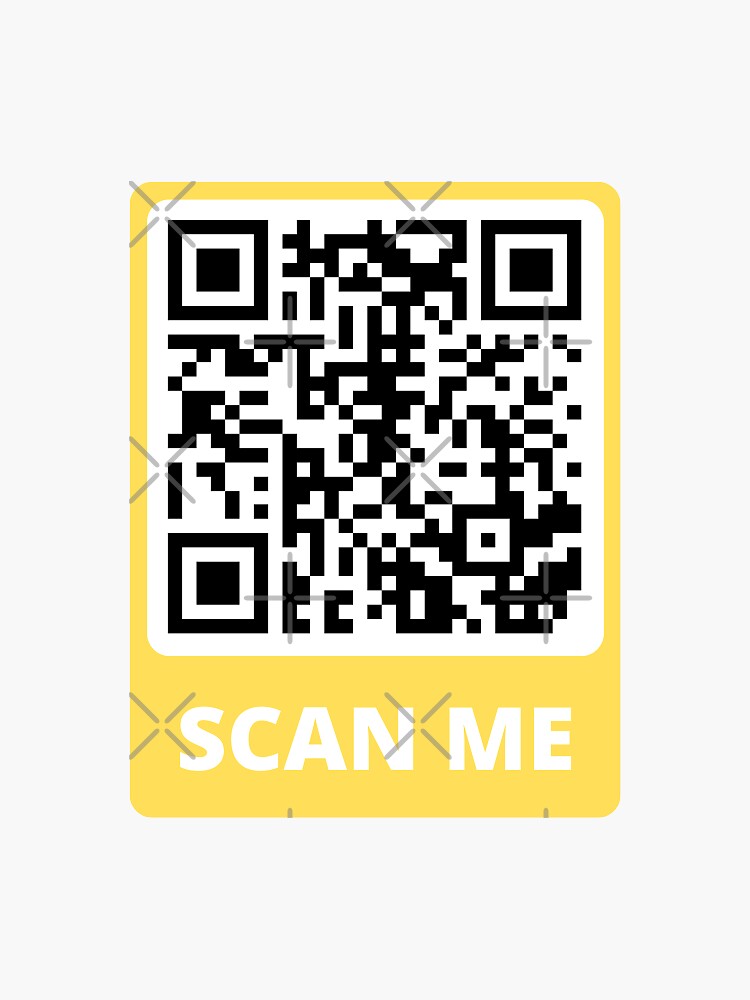 "Rick Roll QR Code Yellow" Sticker for Sale by KaiserFrei | Redbubble