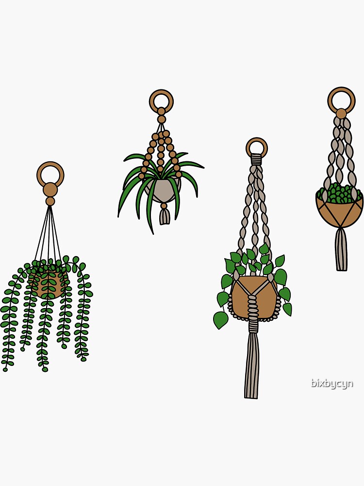 "Hanging Plants" Sticker for Sale by bixbycyn | Redbubble