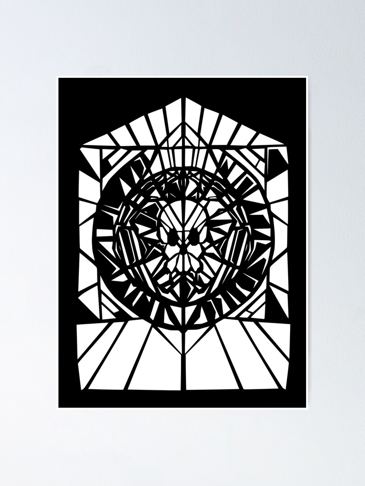 "Clean Vector Line Version - Skull Window No.1 Stained Glass Digital ...