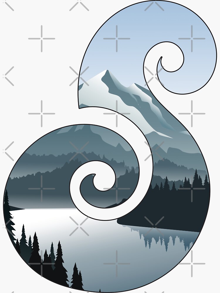 "Reflections On The Water Koru Shape" Sticker for Sale by damonasplace ...
