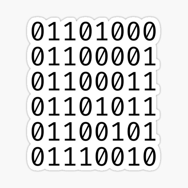 "Hacker Binary" Sticker for Sale by KaiserFrei | Redbubble