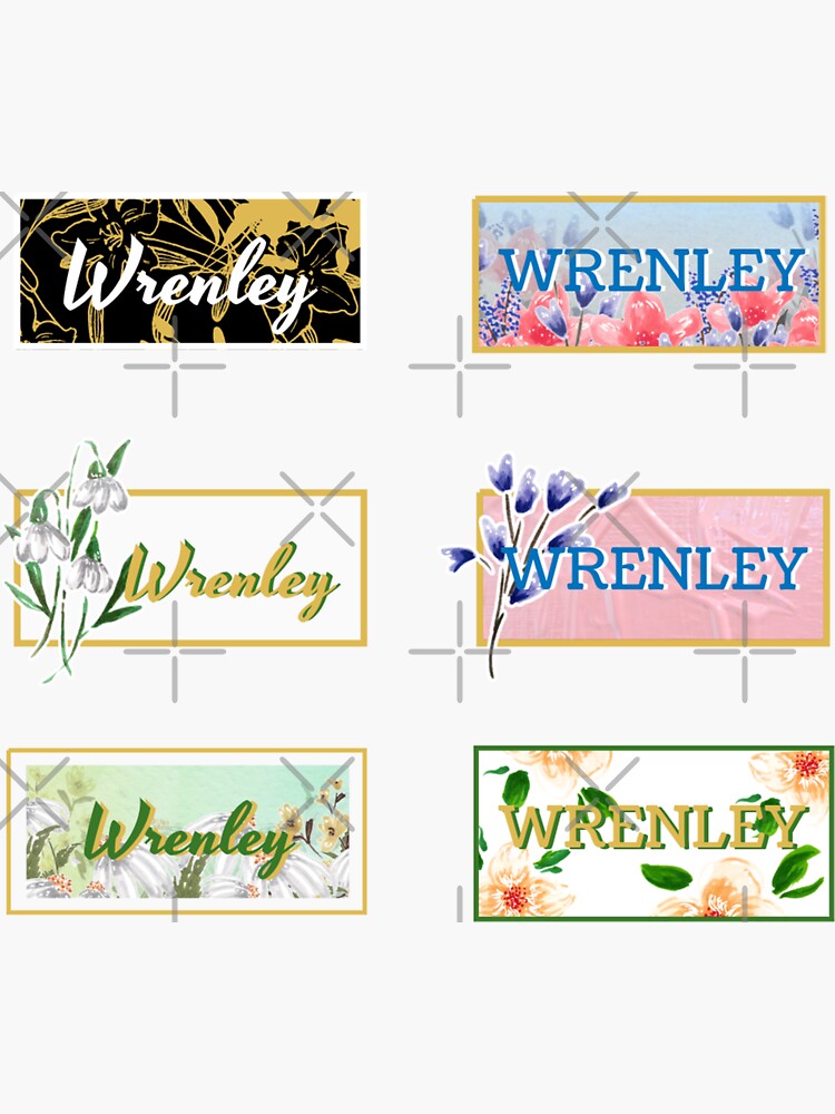 "Wrenley name sticker for hydro flask, name sticker image, sticker pack ...