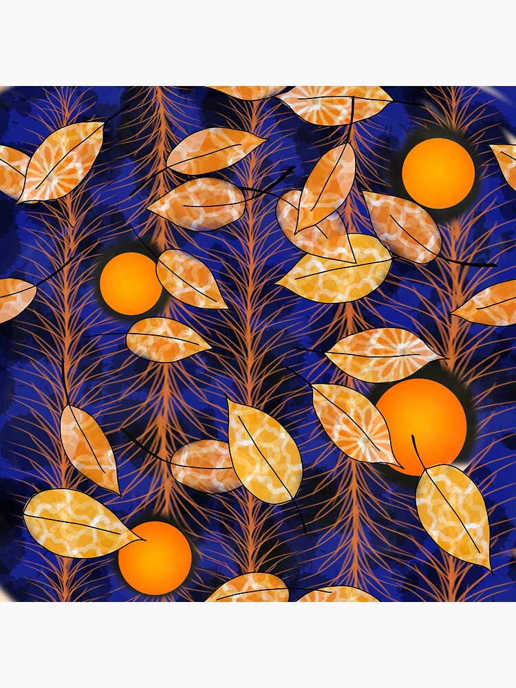 "Leaves, feathers and spheres - batik inspired" Sticker for Sale by ...