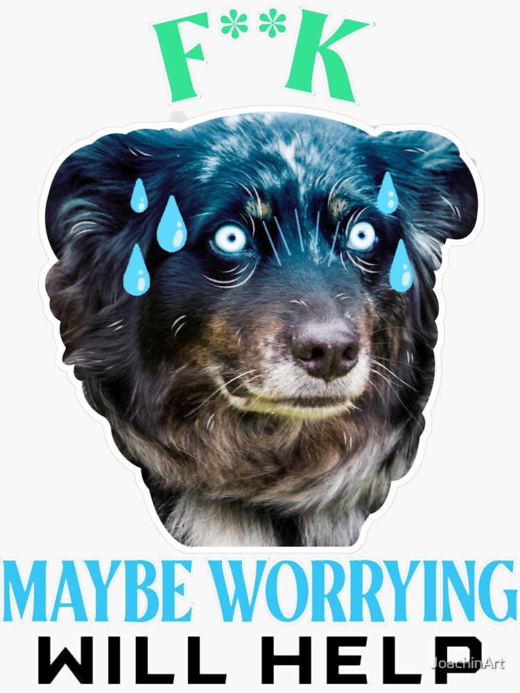"Maybe Worrying About It Will Help" Sticker for Sale by JoachinArt ...