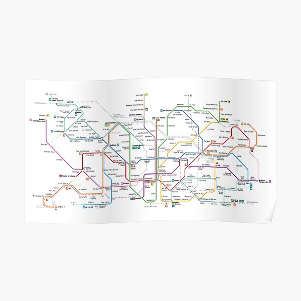 "Barcelona Metro Map" Poster for Sale by UnderOneSky | Redbubble
