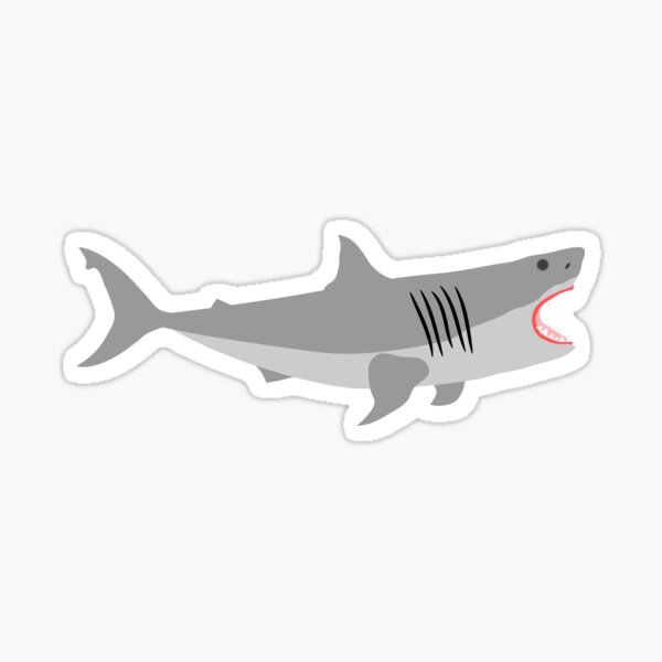 "Cute Great White Shark , Sharp Teeth" Sticker for Sale by amylydesign ...