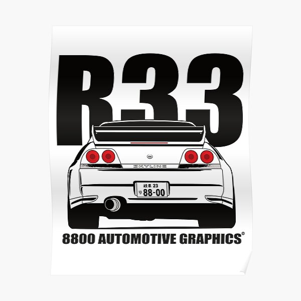 "Nissan Skyline R33 Transparent Version" Poster by 8800ag | Redbubble