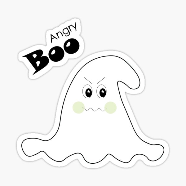 "Angry boo ghost" Sticker for Sale by ShinySilverStar | Redbubble