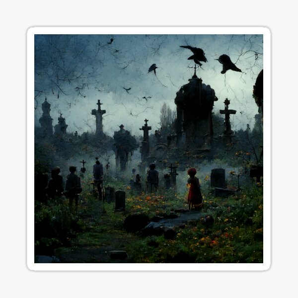 "Creepy Graveyard" Sticker for Sale by XxBILLZAxX | Redbubble