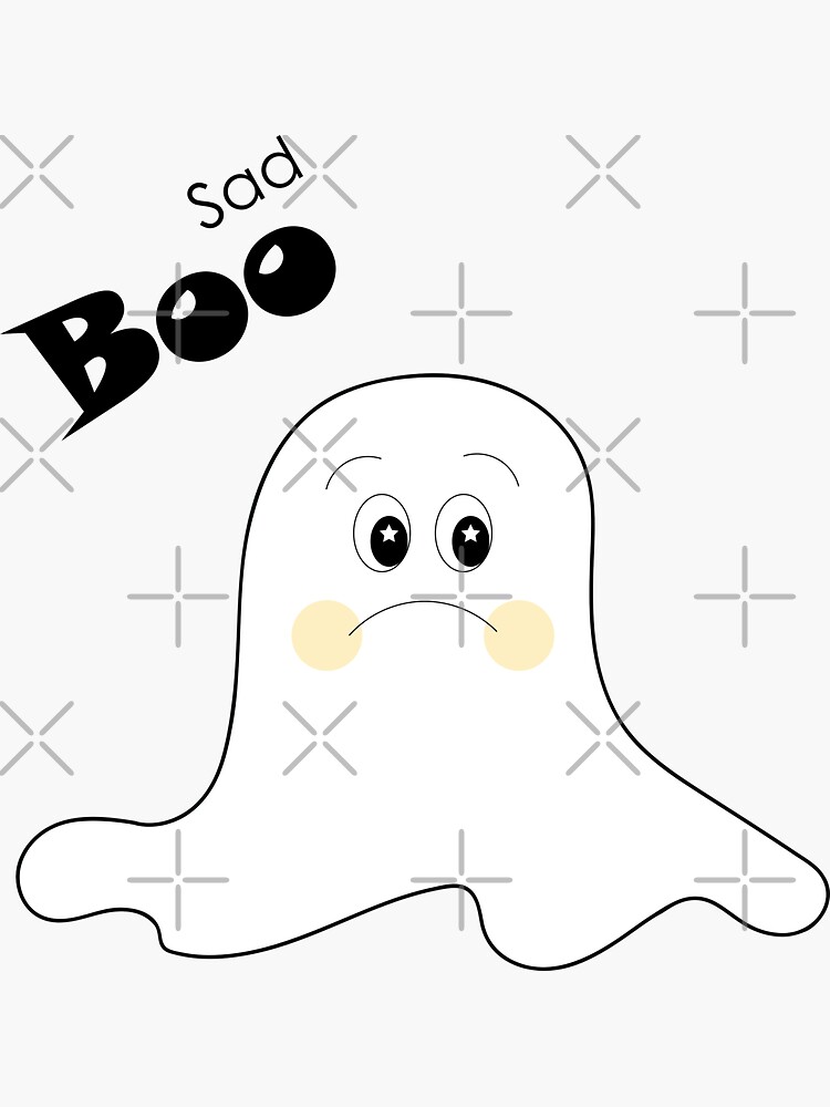 "Sad boo ghost" Sticker for Sale by ShinySilverStar | Redbubble