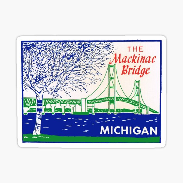 "Mackinac Bridge Vintage Style" Sticker for Sale by zsonn | Redbubble