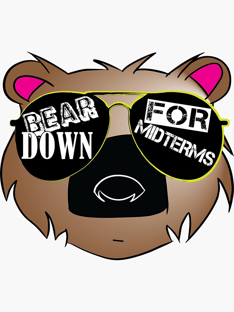 "Bear Down" Sticker for Sale by ShyBox | Redbubble