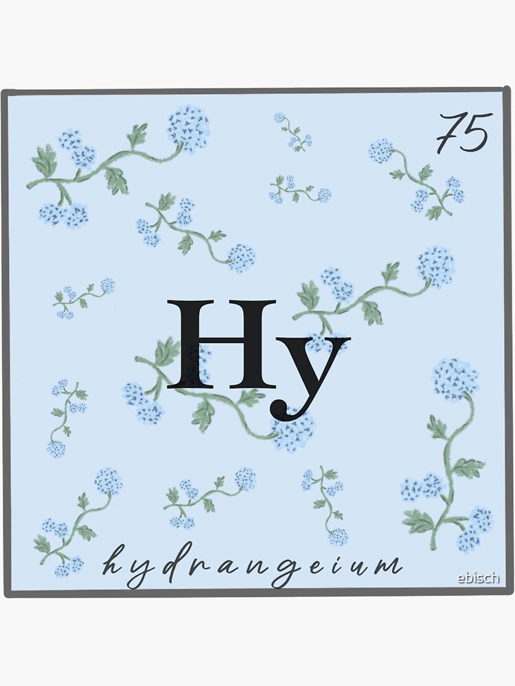 "Periodic Table Flower - Hydrangea" Sticker for Sale by ebisch | Redbubble