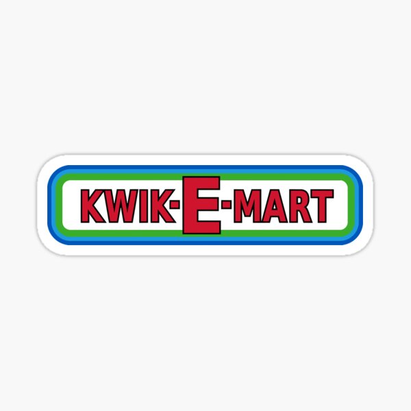 "Kwik E Mart" Sticker for Sale by KirstieHadler | Redbubble