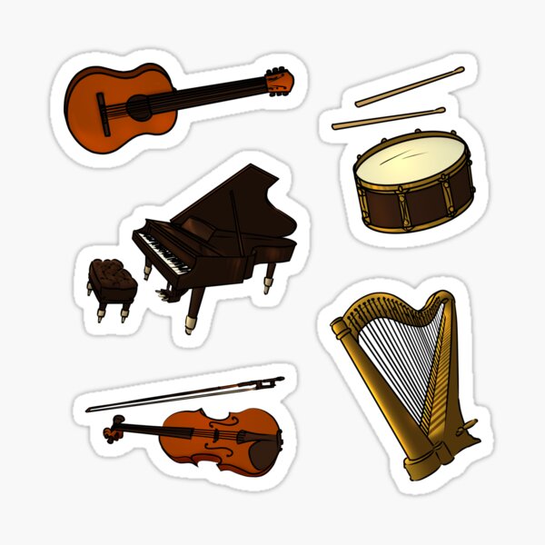 "Musical Instruments" Sticker for Sale by kuenstlerinsara | Redbubble