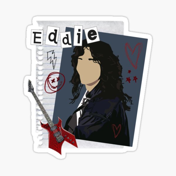 "Eddie Munson Sticker" Sticker for Sale by atwoodvjoyce | Redbubble
