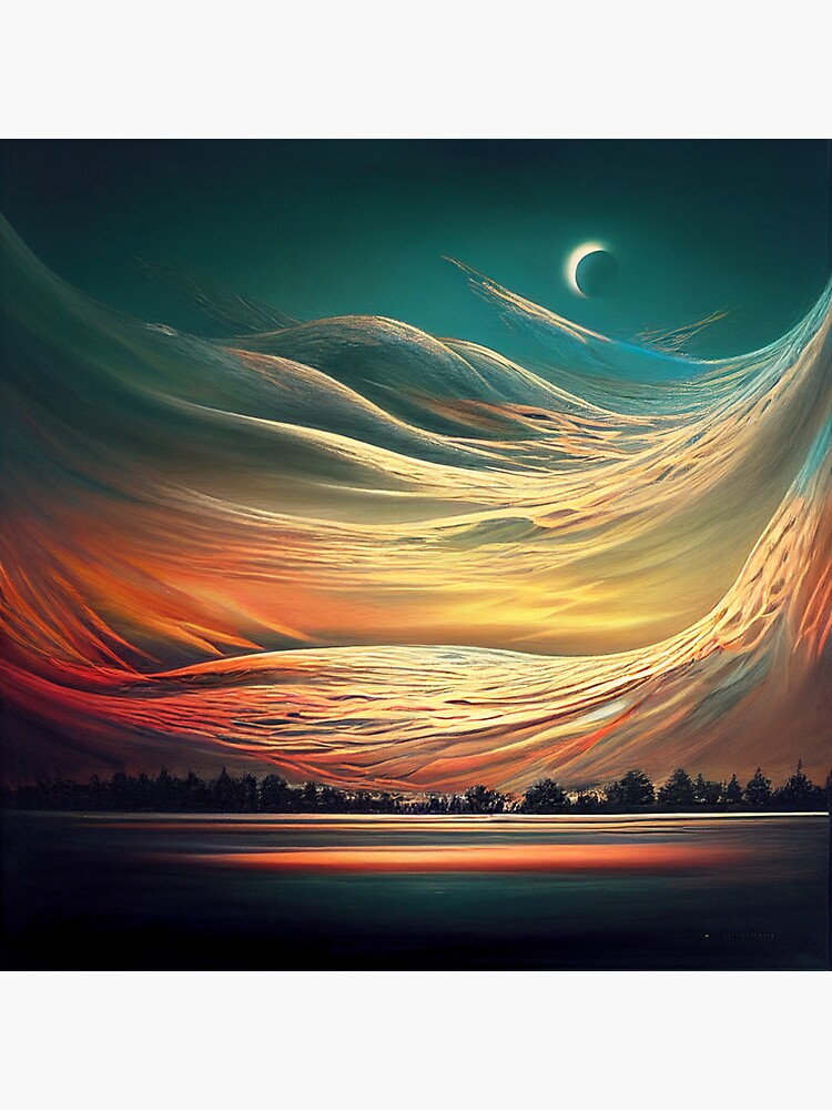 "Winter Lunar Eclipse Over Snow Swept Mountains" Sticker for Sale by ...