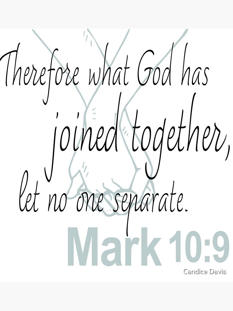 "Mark 10:9 Bible Verse" Poster for Sale by Candice Davis | Redbubble