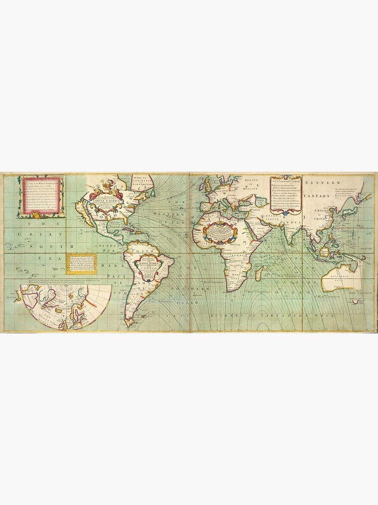 "Vintage Map of The World (1702) " Art Print by BravuraMedia | Redbubble