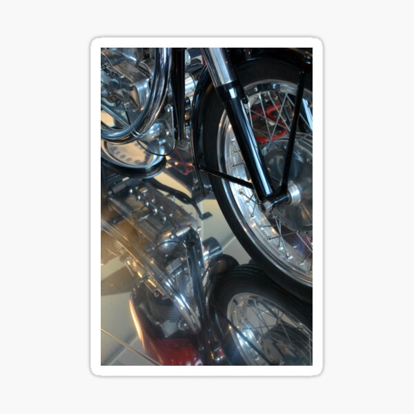 "Detail of engine and wheels from a motorcycle " Sticker for Sale by ...