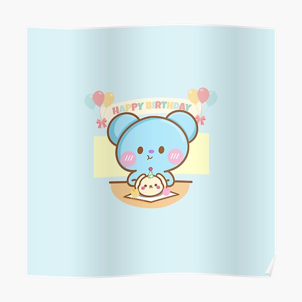 "Cute BTS BT21 character Koya - Happy RM Day" Poster for Sale by ...