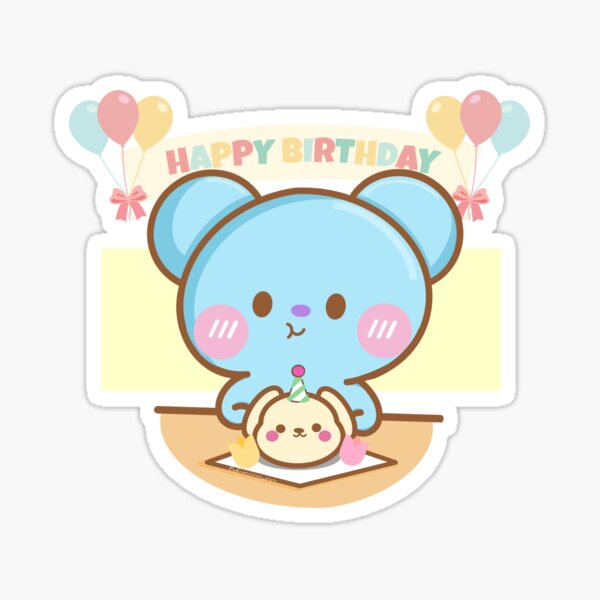 "Cute BTS BT21 character Koya - Happy RM Day" Sticker for Sale by ...