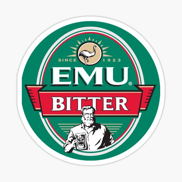"emu bitter beer logo Local beer brewey logo" Sticker for Sale by ...