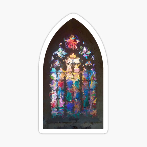 "Gothic Stained Glass Arch Window Church" Sticker for Sale by dthibian ...