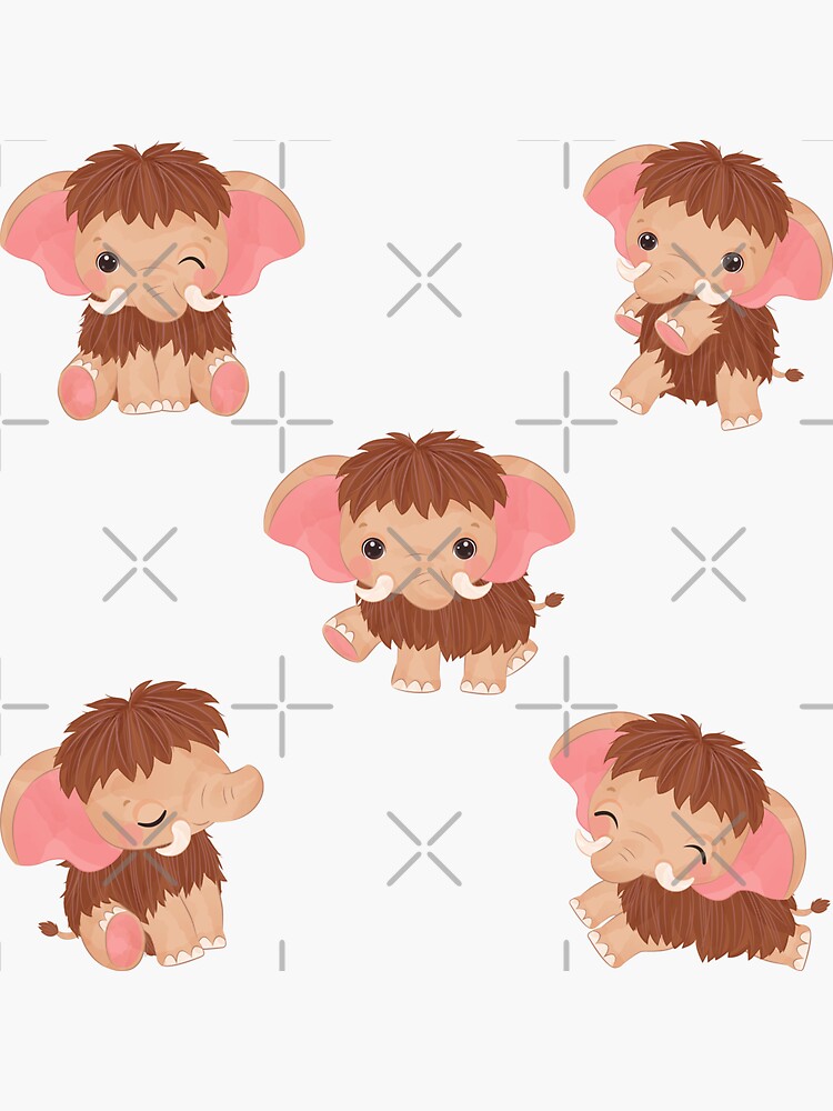 "Cute Baby Mammoth" Sticker for Sale by masterqmanyt | Redbubble