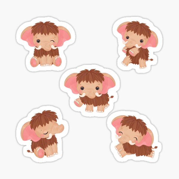 "Cute Baby Mammoth" Sticker for Sale by masterqmanyt | Redbubble