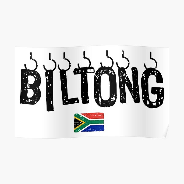 Póster «Biltong Sudáfrica Camiseta | Lekker Braai | Trabajos secos ...