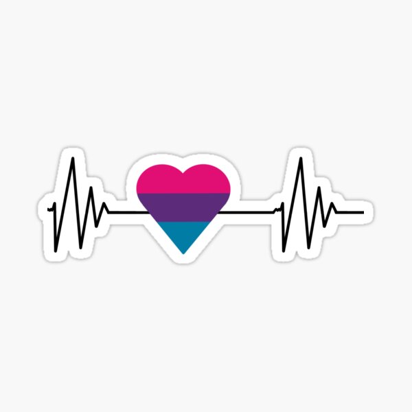 Bi Pride Heartbeat Sticker For Sale By Kayartandpencil Redbubble
