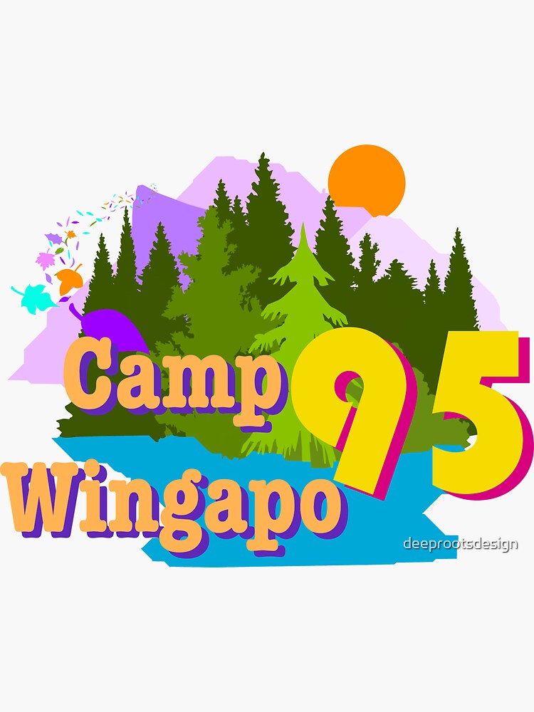"Camp Wingapo" Sticker for Sale by deeprootsdesign | Redbubble