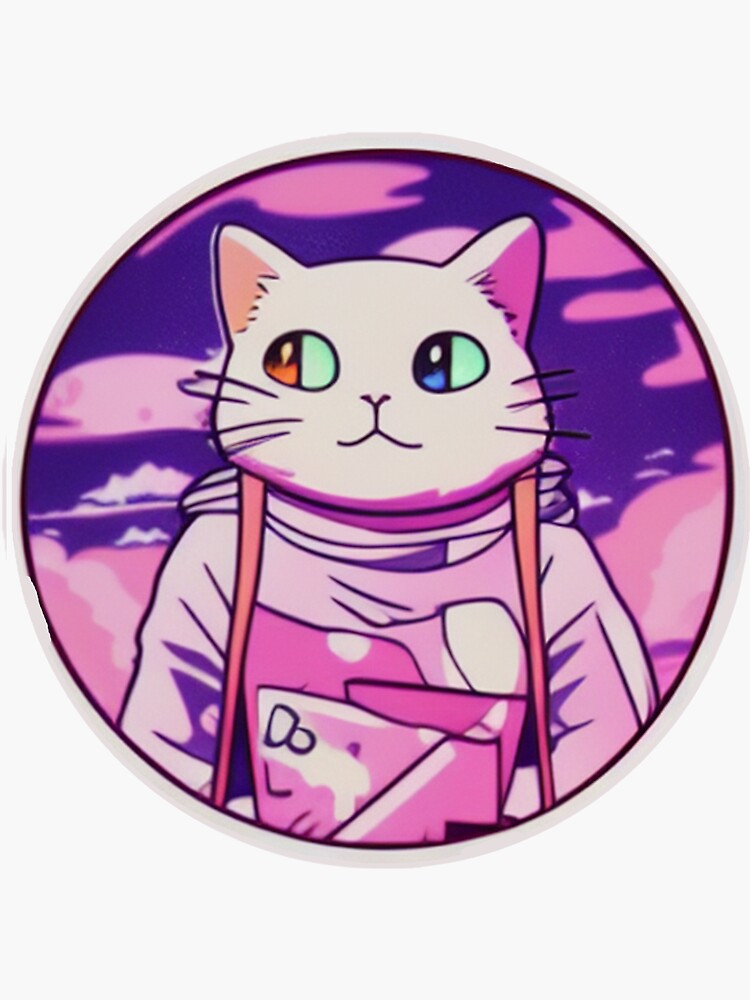 "Vaporwave Cat Space Aesthetic" Sticker for Sale by bluenu | Redbubble