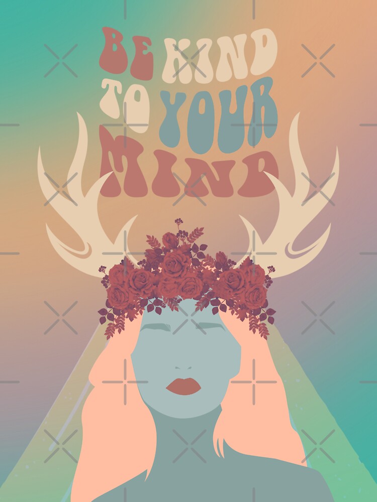 "Feminine Mental Health Design, 'Be Kind To Your Mind'" Sticker for ...