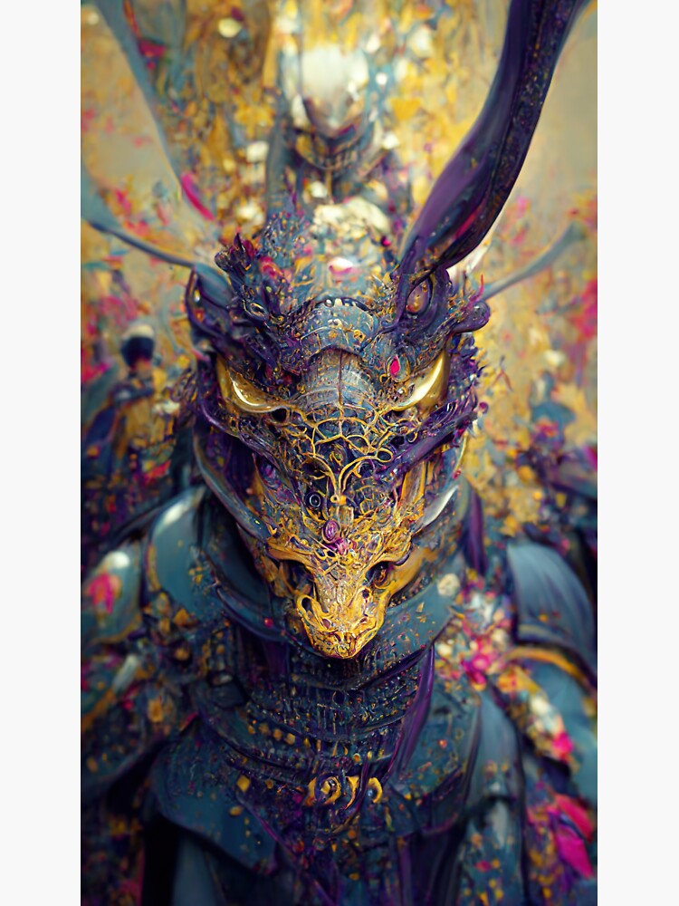 "Samurai Dragon" Sticker for Sale by EarthandEase | Redbubble