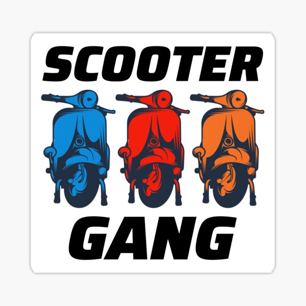 "Scooter Rider Gang Scootering Motorbike Moped Bike" Sticker for Sale ...