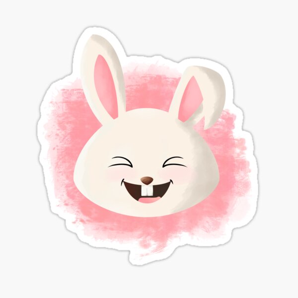 "Pinky Rabbit Watercolor Illustration" Sticker for Sale by ...
