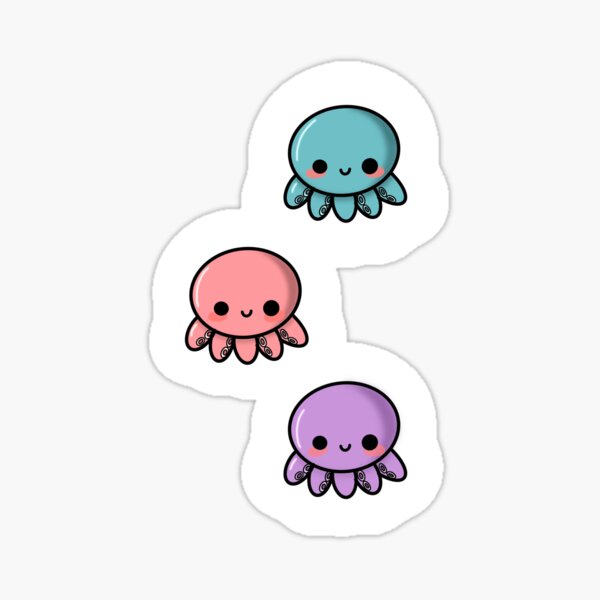 "3 Colourful Octopi" Sticker for Sale by Tamara-artz- | Redbubble