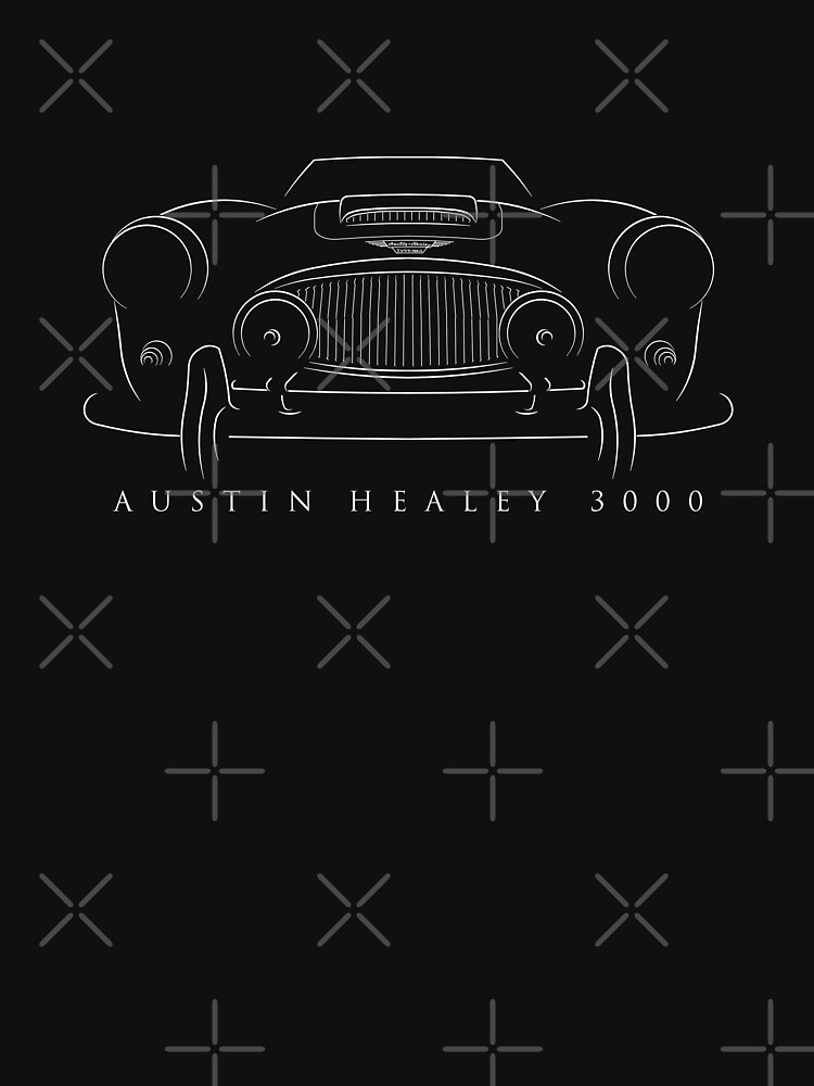 "Austin Healey 3000 - front stencil, white" T-shirt for Sale by mal ...
