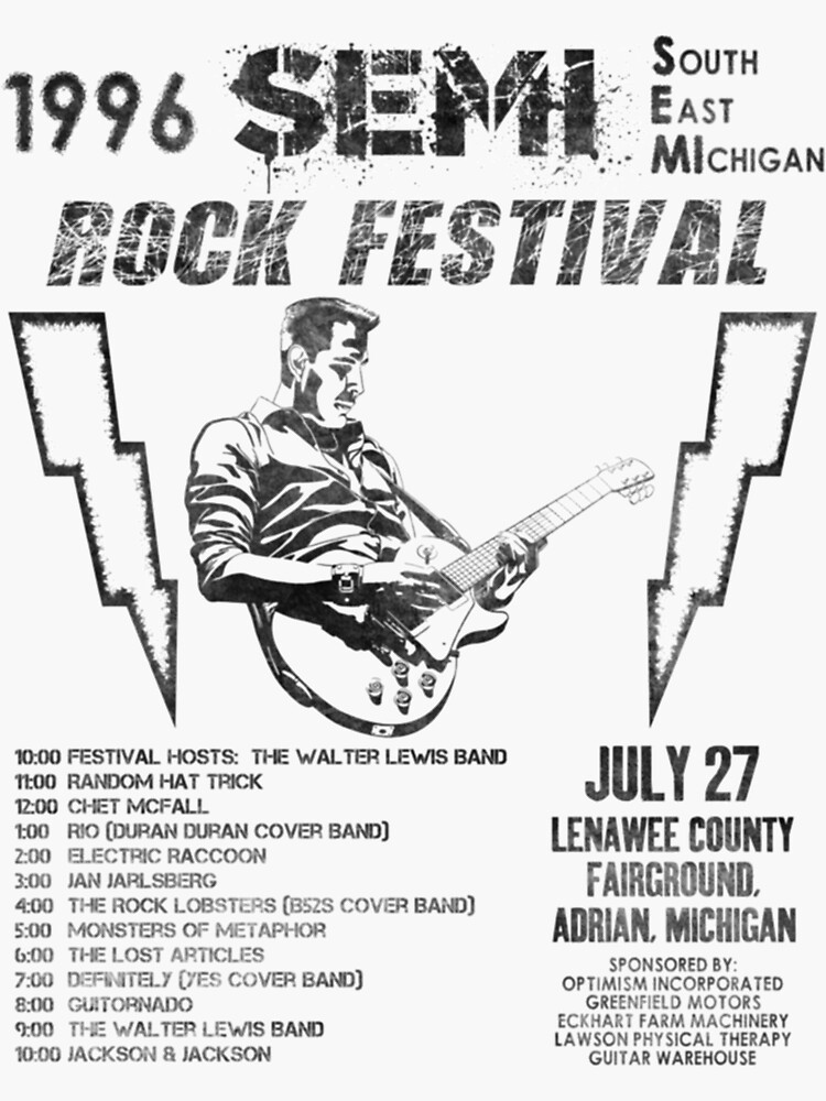 "Southeast Michigan Rock Festival" Sticker for Sale by LEWISHORTZ ...
